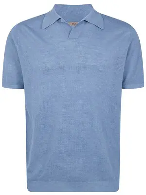 NUUR Short Sleeved Polo Neck Piquet Stitch T-shirt