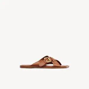 Chloé Nil Lambskin Slides - Ginger Brown