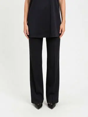 TWINSET Solidcolor Crêpe Wide Leg Trousers - Black