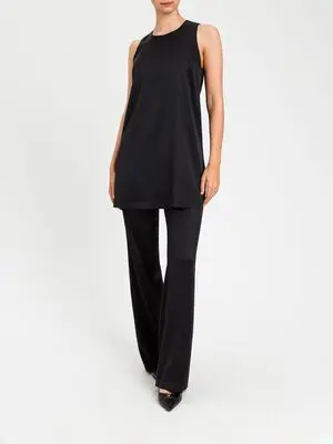 TWINSET Solidcolor Crêpe Wide Leg Trousers