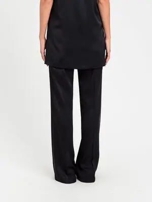 TWINSET Solidcolor Crêpe Wide Leg Trousers