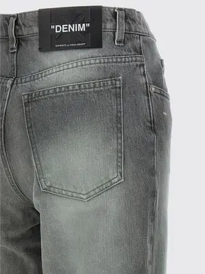 Off-White Cut-out Baggy Denim Jeans - Grey