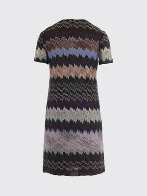 Missoni Short Sleeve Zigzag Knit Dress - Black