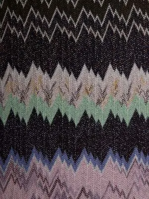 Missoni Short Sleeve Zigzag Knit Dress - Black