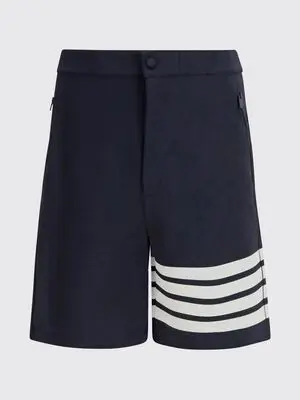 Thom Browne Slim Fit Viscose Blend Shorts With Signature Stripes
