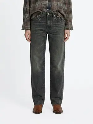 R13 Denim Straight Jeans - Grey