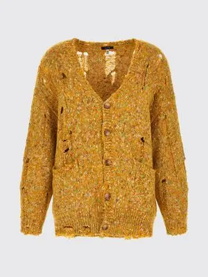 R13 Alpaca Wool Blend Distressed Cardigan - Yellow