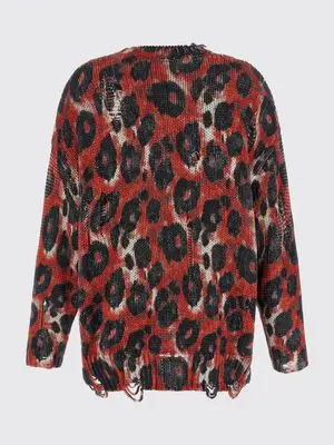 R13 Animal Print Cotton Knit Top - Red