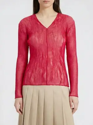 Issey Miyake V-neck Jersey Top - Fuchsia