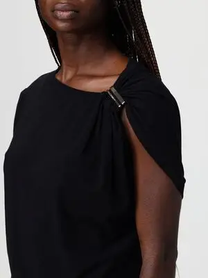 Pinko Sleeveless Top With Gold Hardware Detail - Black