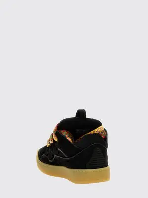 LANVIN Curb Suede And Mesh Sneakers - Black