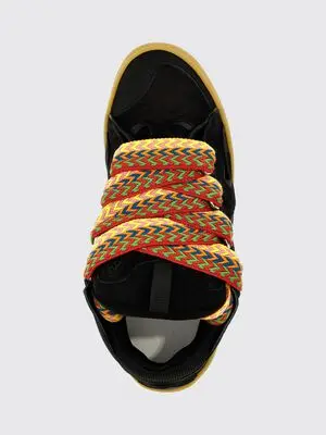 LANVIN Curb Suede And Mesh Sneakers - Black