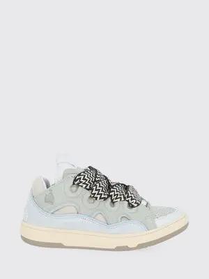 LANVIN Curb Suede And Mesh Sneakers - Blue