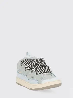 LANVIN Curb Suede And Mesh Sneakers - Blue