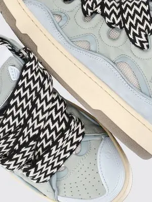 LANVIN Curb Suede And Mesh Sneakers - Blue