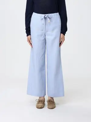 Max Mara Linen Wide-leg Trousers - Gnawed Blue