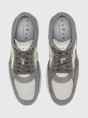 Hogan Interactive Sneakers In Suede And Nylon - Grey