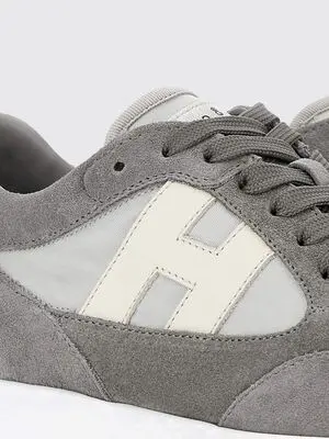 Hogan Interactive Sneakers In Suede And Nylon - Grey