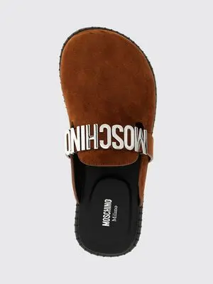 Moschino Suede Calfskin Leather Mules