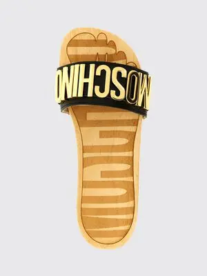 Moschino Leather And Wood Mules