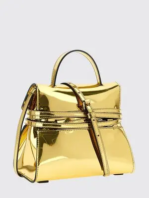 Moschino Tie Me Patent Leather Mini Handbag - Silver