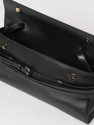 Moschino Tie Me Nappa Leather Shoulder Bag - Black