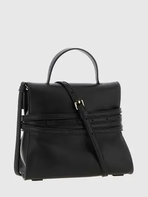 Moschino Tie Me Leather Mini Bag - Black