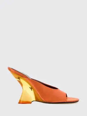 Dries Van Noten Sculptural Heel Satin Mules - Rust