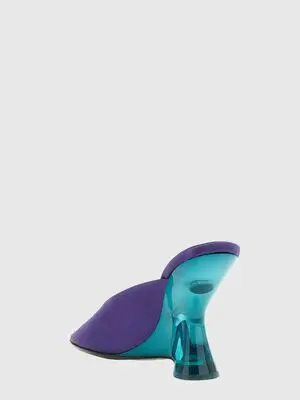 Dries Van Noten Sculptural Heel Satin Mules - Violet