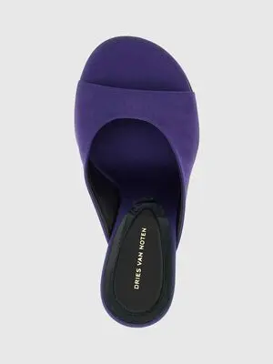 Dries Van Noten Sculptural Heel Satin Mules - Violet