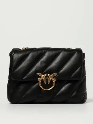 Pinko Quilted Shoulder Bag With Chain Strap - Black