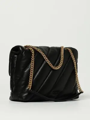 Pinko Quilted Shoulder Bag With Chain Strap - Black