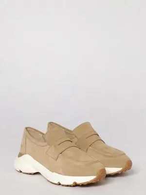 TOD'S Suede Loafers With Penny Bar And Rubber Sole - Brown