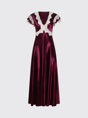 Alberta Ferretti Lace Trimmed Maxi Dress - Violet