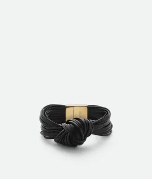 BOTTEGA  VENETA Knot Leather Bracelet - Nero