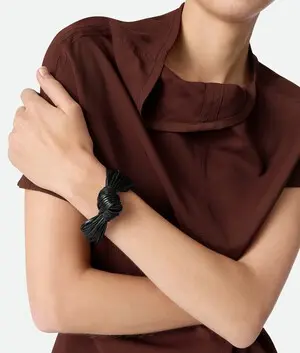 Bottega Veneta Knot Leather Bracelet
