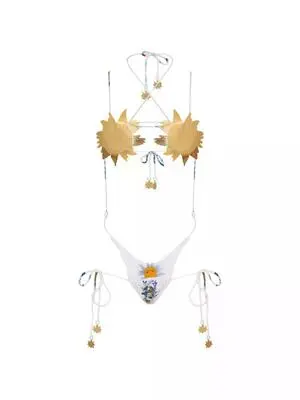 AMIR SLAMA Sun Graphic Two-piece Swimsuit - White