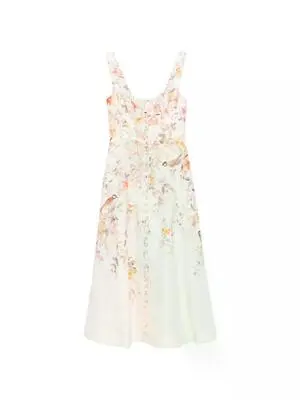 Zimmermann Luna Buttoned Floral Picnic Midi Dress