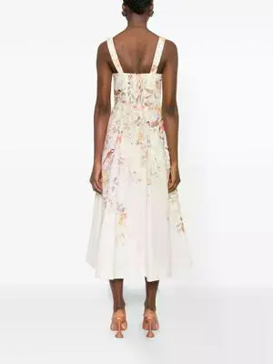 Zimmermann Luna Buttoned Floral Picnic Midi Dress