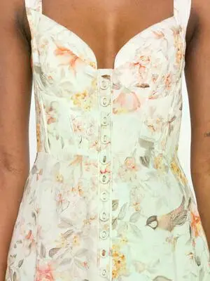 Zimmermann Luna Buttoned Floral Picnic Midi Dress