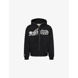AVIREX Script-appliqué Zip-up Cotton-jersey Hoody