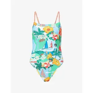 Seafolly Viva Vacation Square-neck Swimsuit - Powder Blue