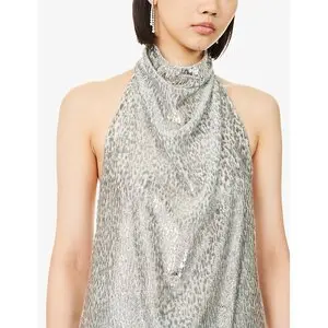 Stella McCartney Halterneck Textured Woven Top