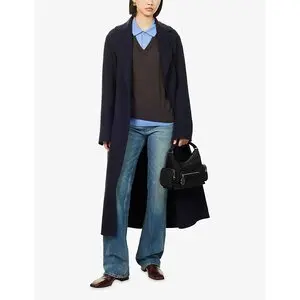 Stella McCartney Wrap Long Brushed Wool Coat
