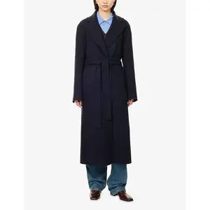 Stella McCartney Wrap Long Brushed Wool Coat