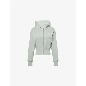 ADANOLA Cinch Hem Full-zip Cotton-jersey Hoody - Cloud Blue
