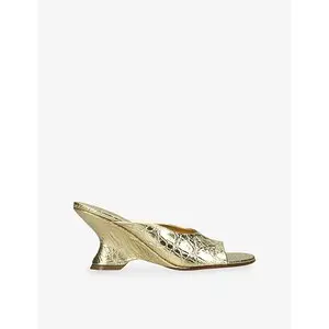 Dries Van Noten Bulle Metallic Leather Mules - Gold