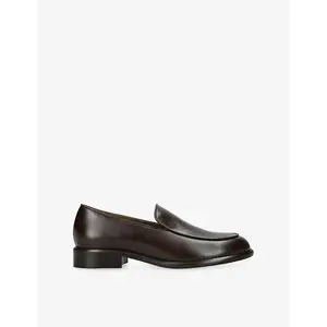 Khaite Miles Leather Loafers - Brown