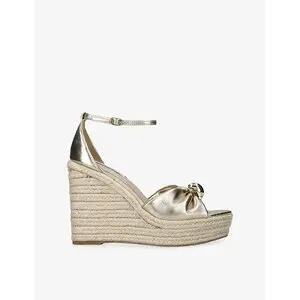 Steve Madden Taliya 977 Leather Wedge Sandals - Gold