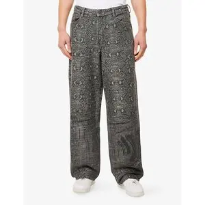DAILY PAPER Snake-print Wide-leg Jeans